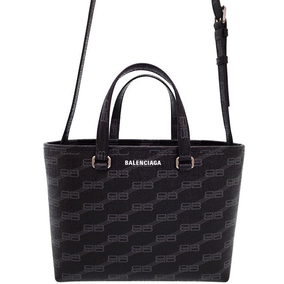Balenciaga | Bags | Balenciaga Bb Monogram Signature Shopper Bag Black ...